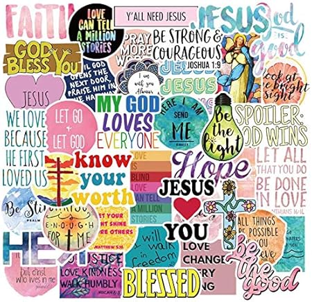 Amazon.com: 50PCS Christian Stickers for Laptop Notebook Water Bottles ...
