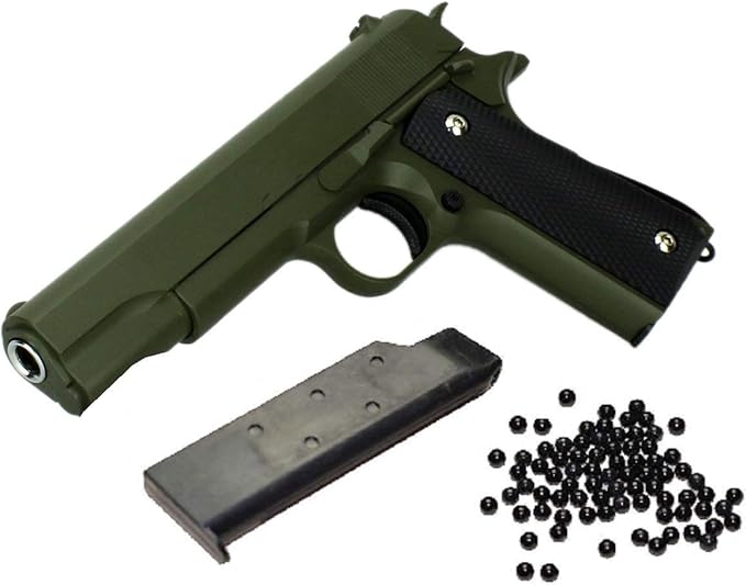 KOSxBO® Airsoft Pistole 19cm - Vollmetall Metallschlitten, Oliv Kaliber ...