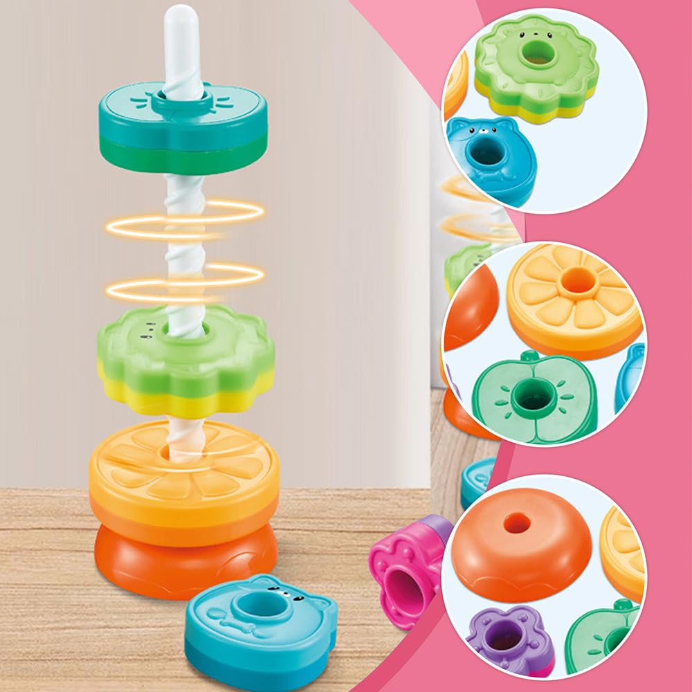 Mua Spinning Stacking Toys, Rainbow Tower, Kids Stackable Spinning Toy ...