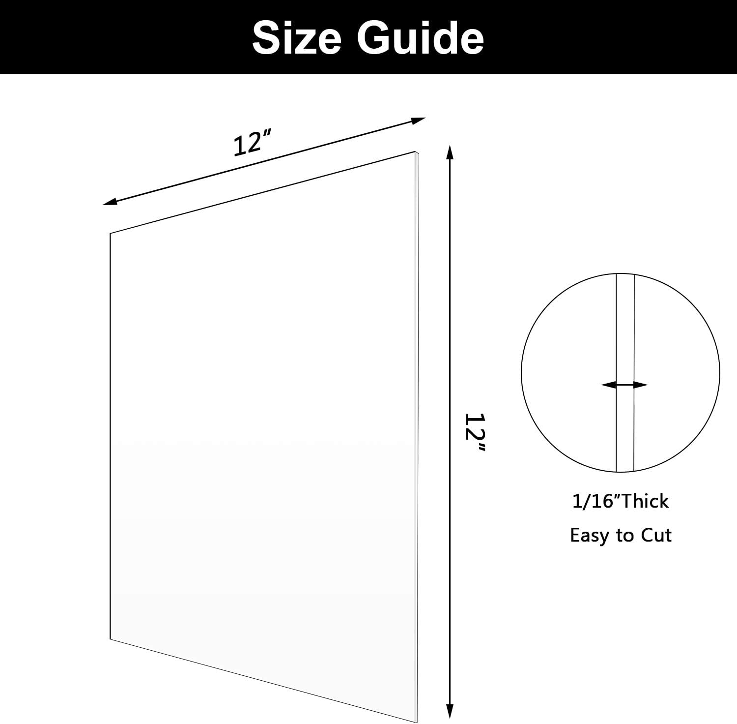 Outus 2 Pieces 12 x 12 Inch Clear Acrylic Sheet Cast Acrylic Sheet 1/16 ...
