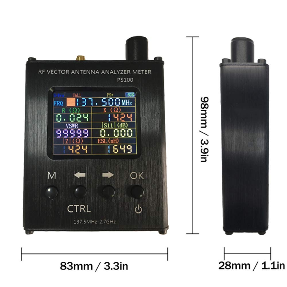 PS100 137.5MHz-2.7GHz UHF VHF RF Vector Antenna Analyzer Portable ...