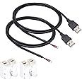 Amazon.com: ELNONE 2PCS USB Female Pigtail 2 Wire,0.3M/1Ft 20AWG USB 2.0 Female Plug to Bare ...