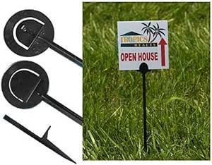 Amazon.com : Reusable Molded 16" Plastic Step Push Stake Yard Sign ...