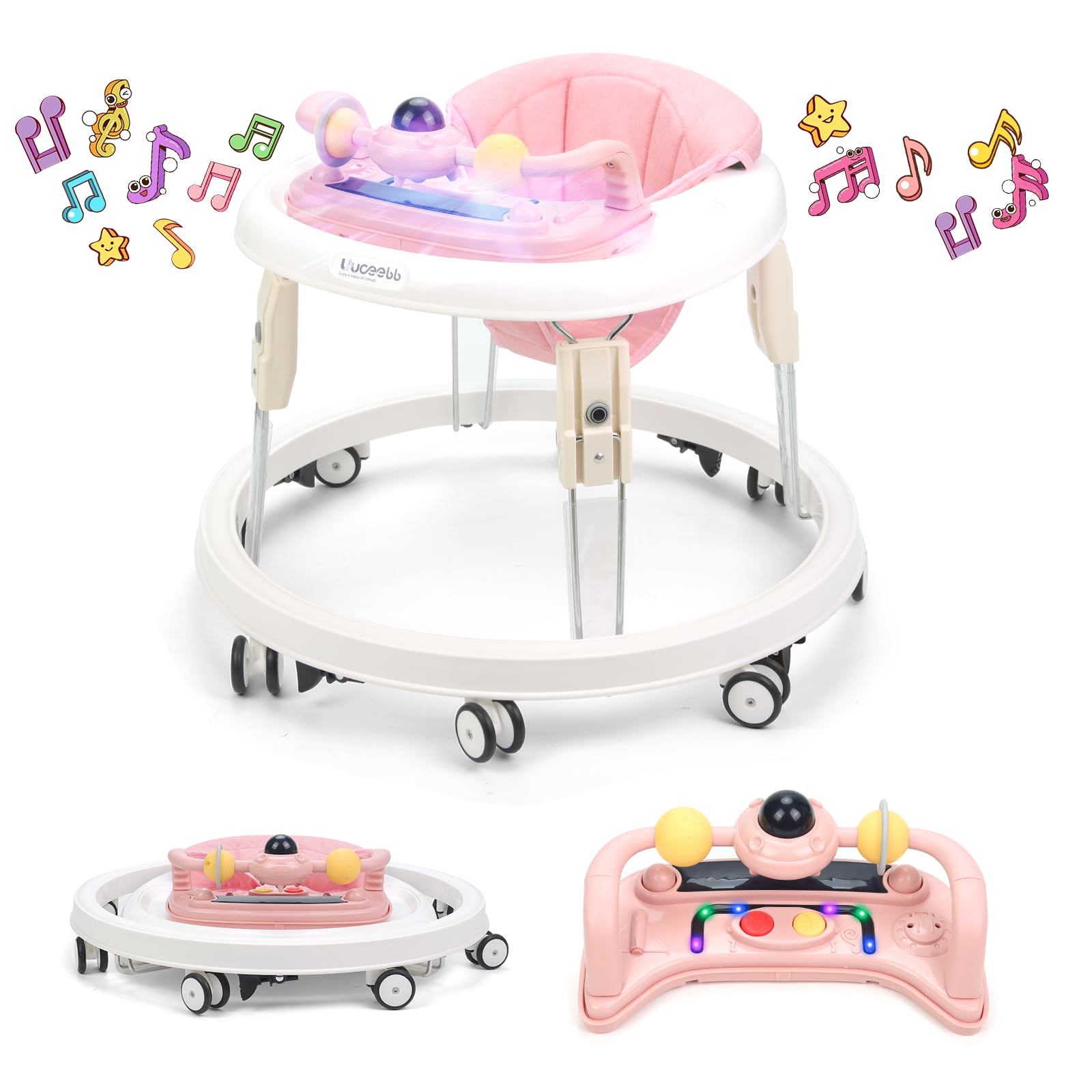 Baby Walker with Wheels,Music and Lights Baby Walker for Boys Girls 6 ...