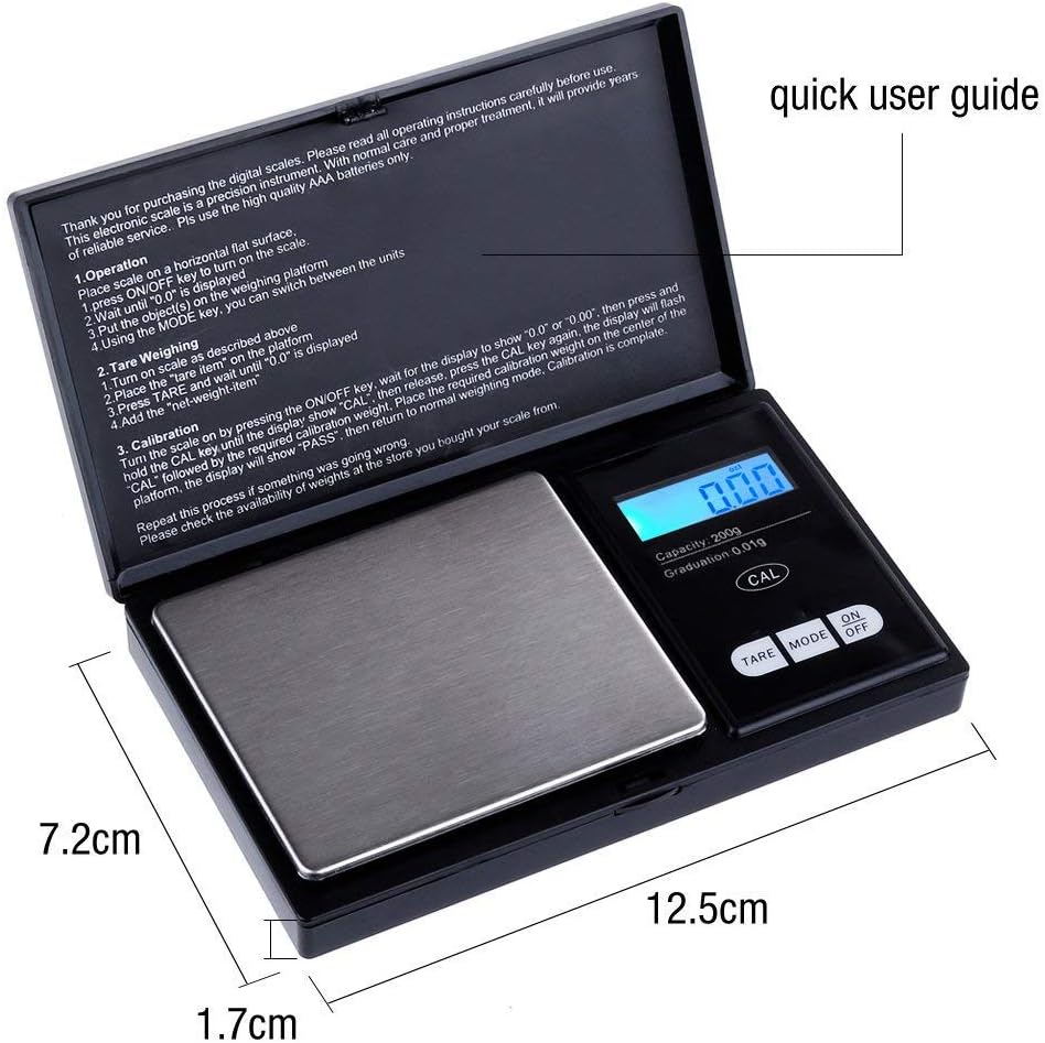 Zacro Pocket Scale – 200g X 0.01g Portable Elite Digital Kitchen Scale ...