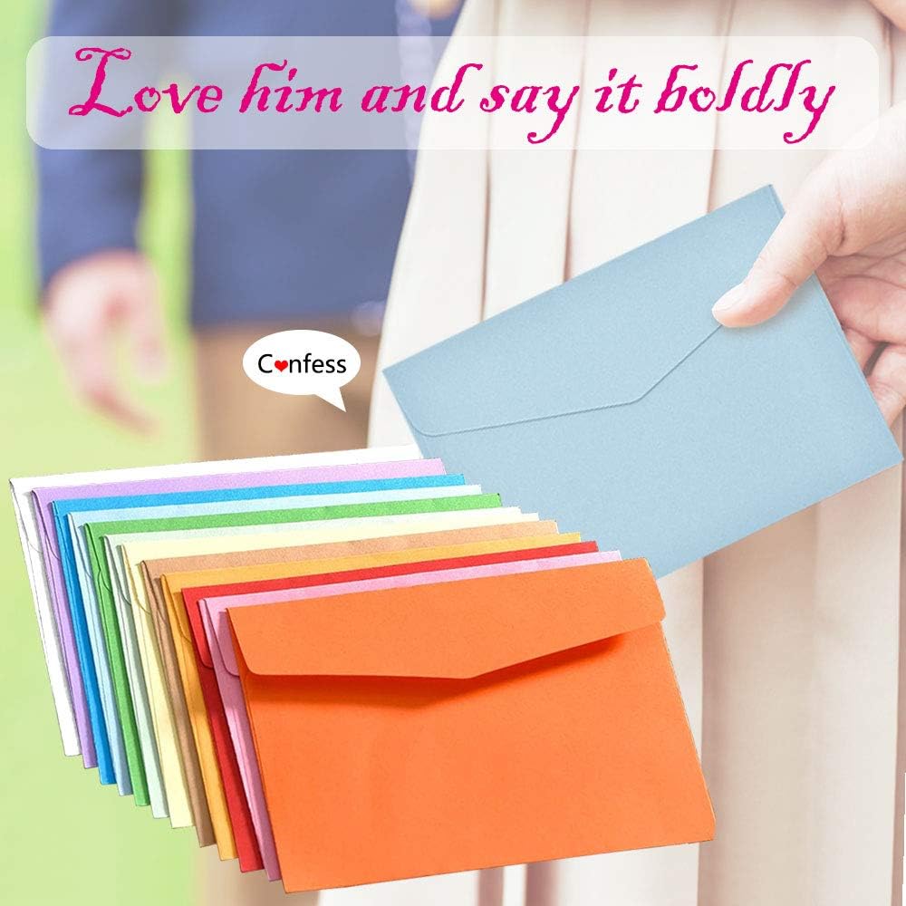 FYSL 60 Pieces Mini Envelopes Coloured Envelopes Multi Color Cute ...