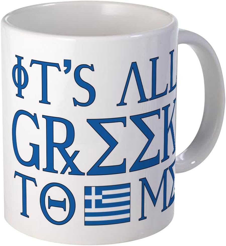 Amazon.com: CafePress It's All Greek Mug Unique Coffee Mug, Coffee Cup ...