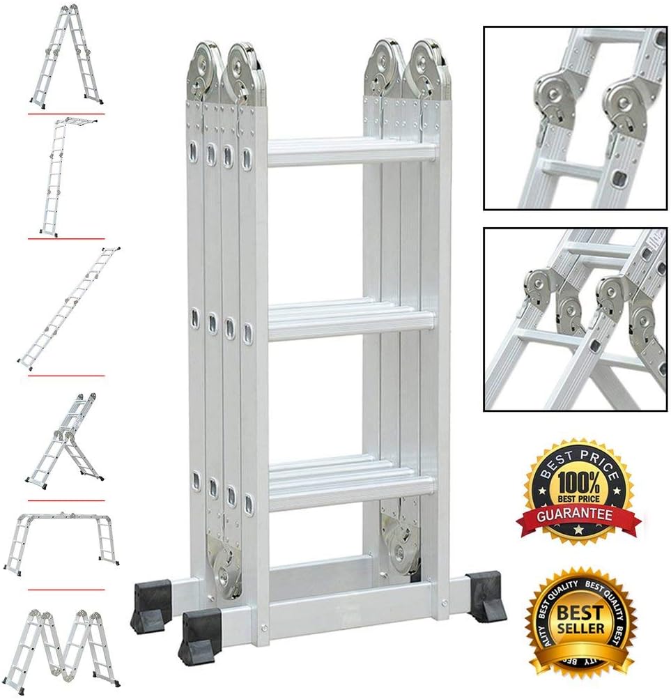 Scale telescopiche Scala Retrattile 3,3m Scaletta Pieghevole 4 x 3 ...