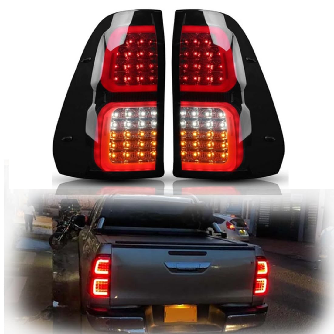 Mua 1Pair Led Car Tail Light Compatible for Toyota Hilux Revo 2015-2021 ...