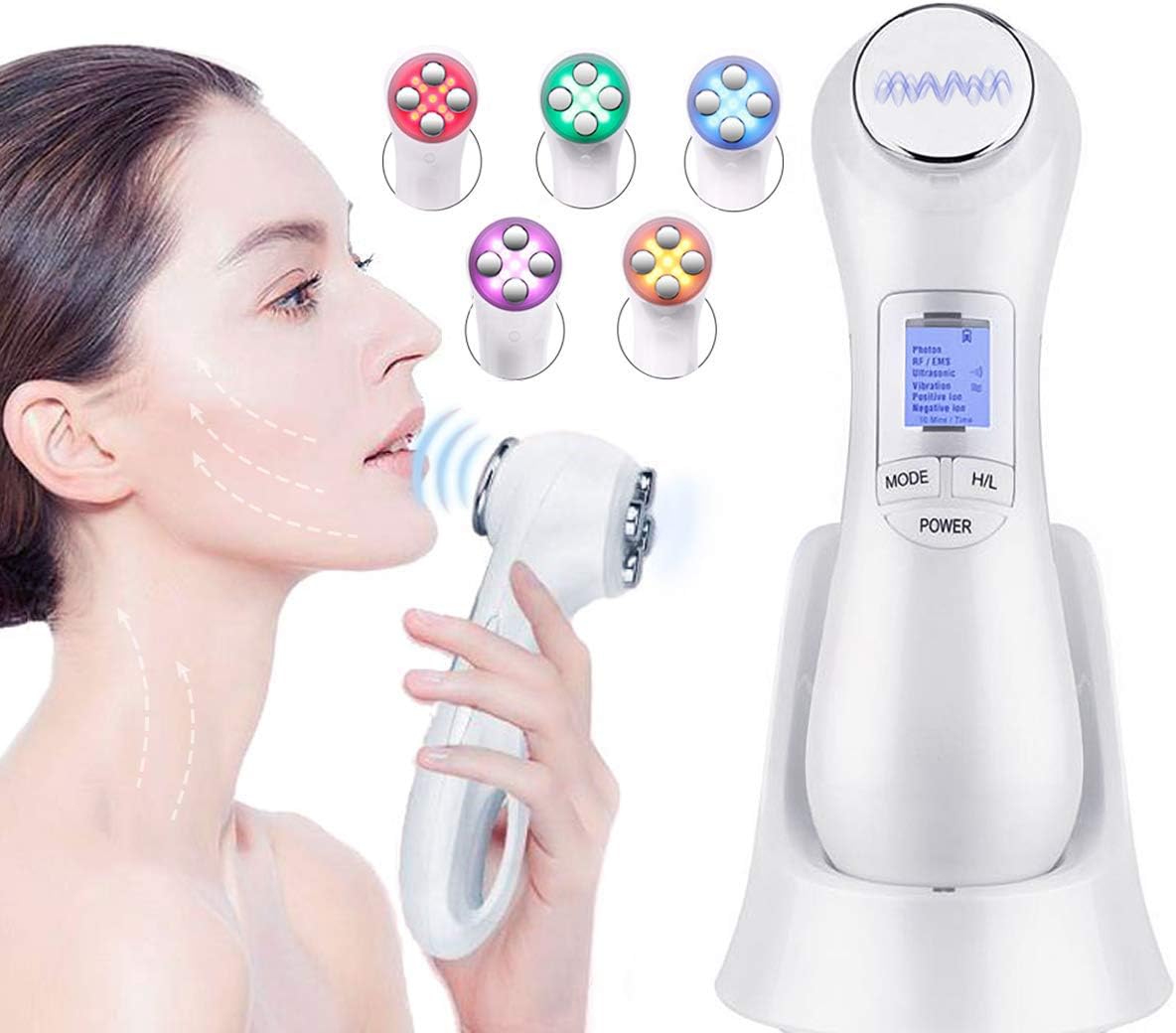 Skin Tightening Machine 6 in 1 Facial Lifting Machine EMS Massager with ...