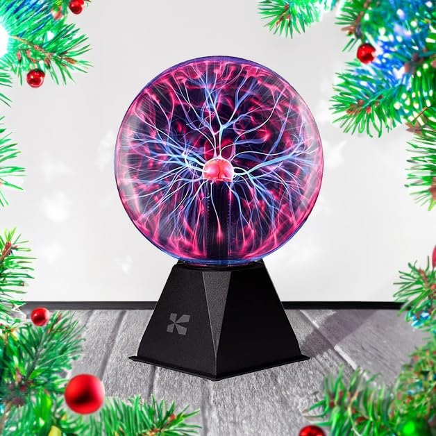 Katzco 7" Plasma Ball - Nebula Sphere, Thunder Lightning - Plug-in ...