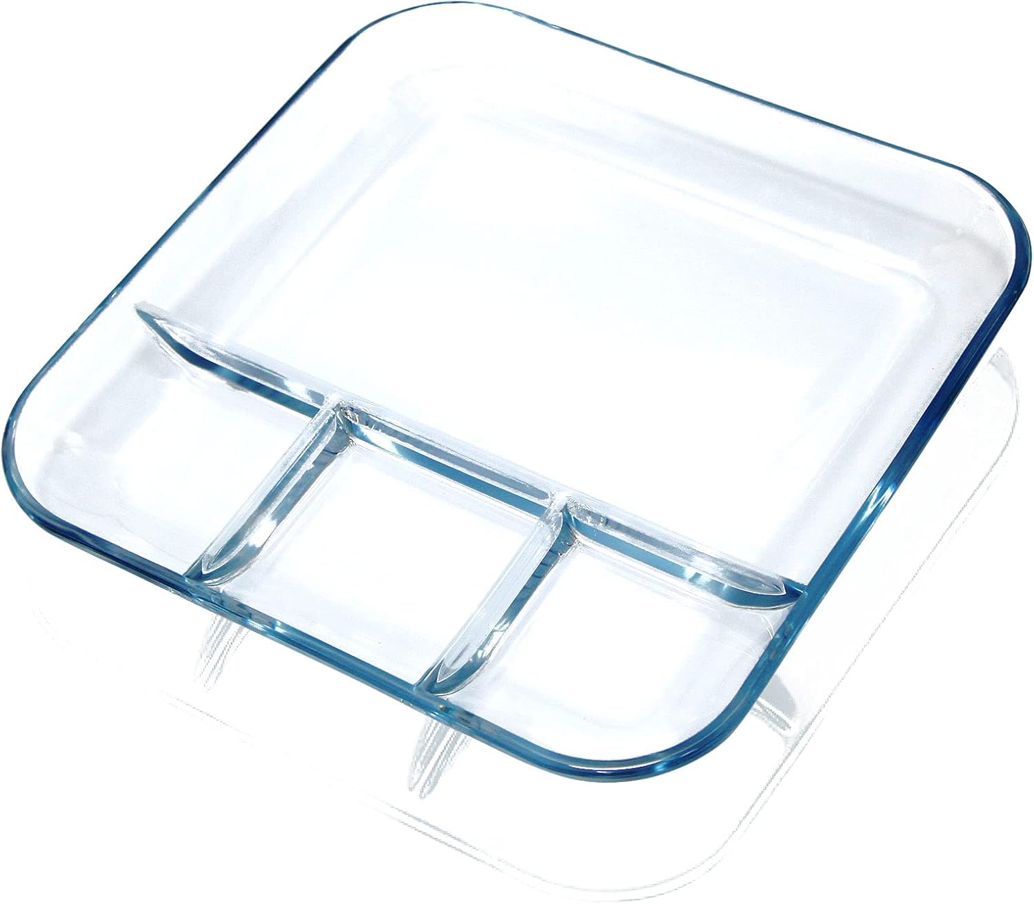 Amazon.com: NUTRIUPS Glass Divided Plate Plate with 4-Compartment ...
