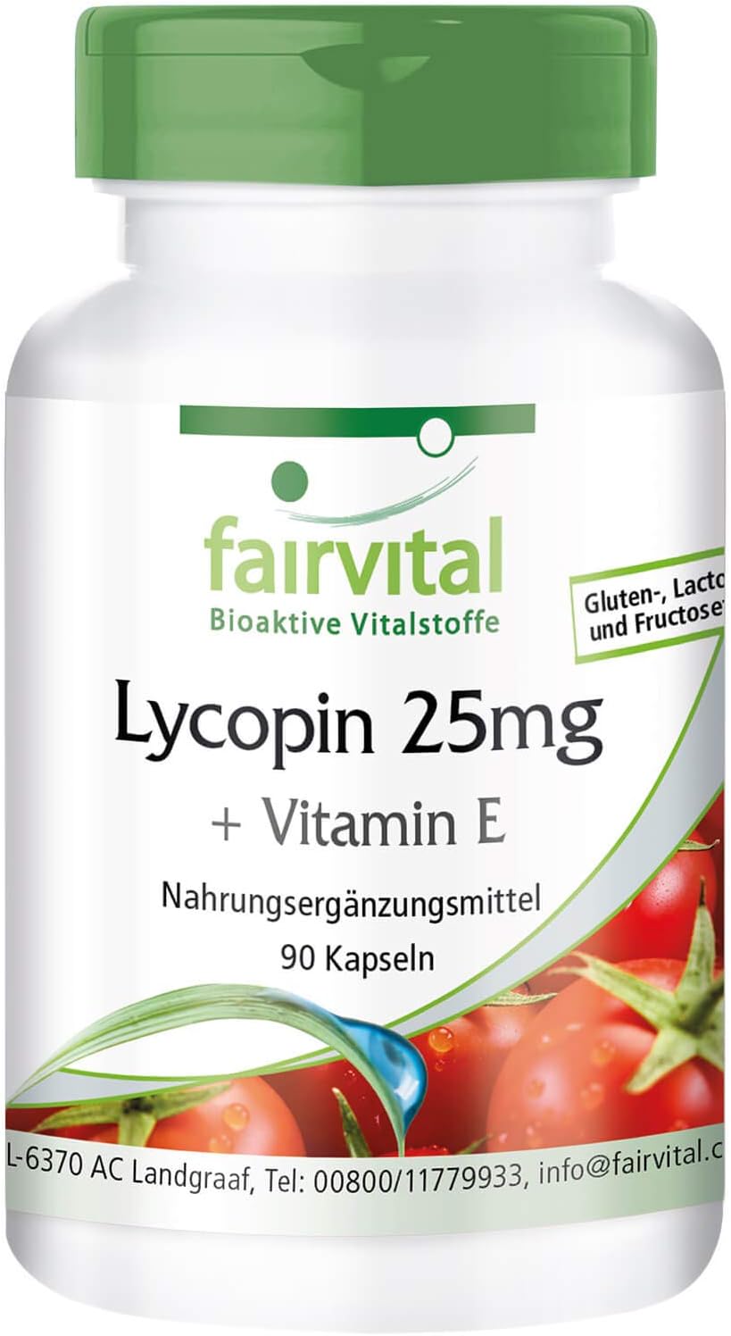 Lycopin Kapseln mit Vitamin E - 25mg Lycopin - VEGAN - 90 Kapseln ...