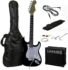 Amazon.com: RockJam 6 ST Style Electric Guitar Super Pack with Amp, Gig ...