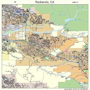 Amazon.com: Large Street & Road Map of Redlands, California CA ...