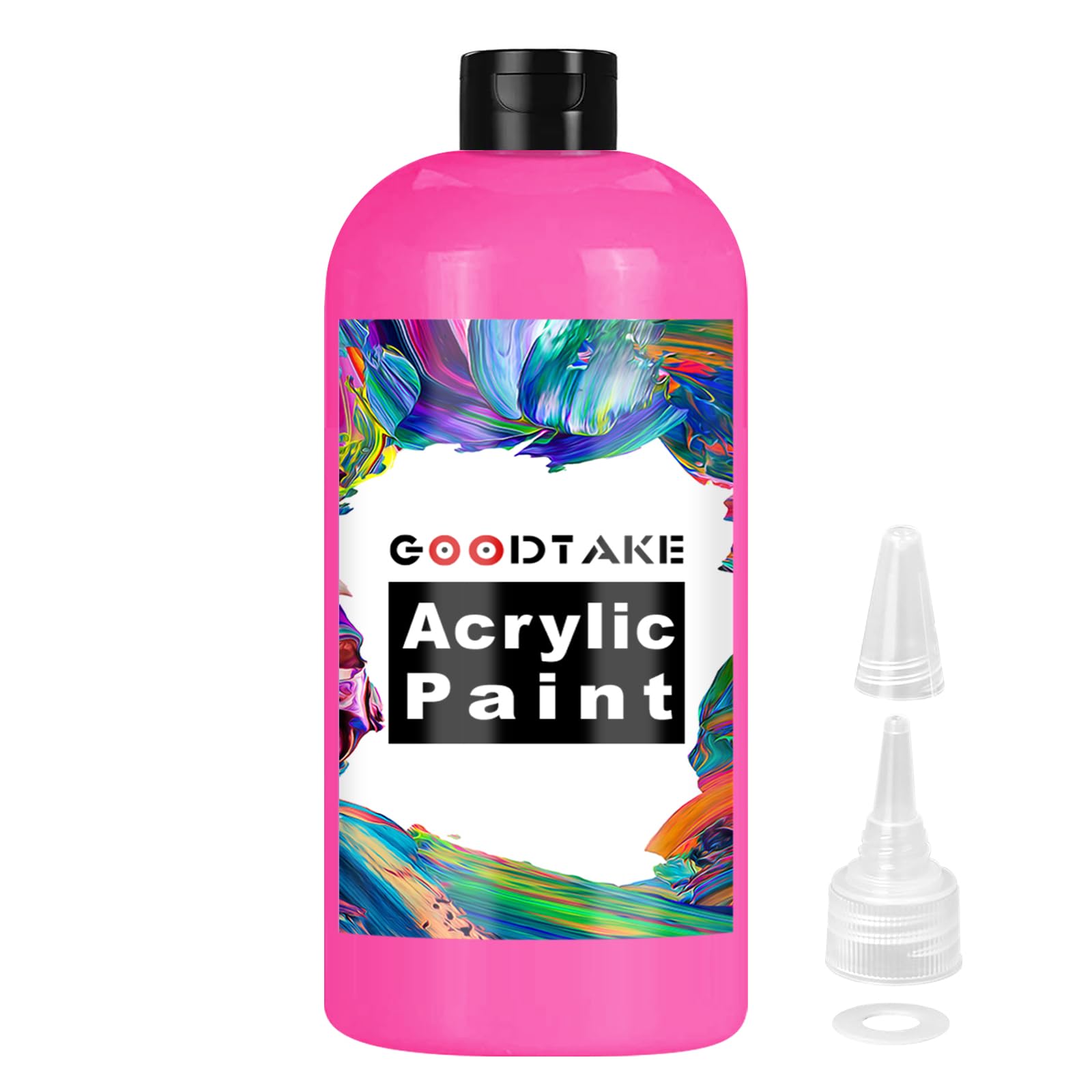 GOODTAKE Acrylic Paint, Hot Pink Color Acrylic Paint Bottle, Rich ...