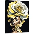 Amazon.com: daktenn Canvas Wall Art African American Women Wall Decor Black Woman Yellow Hair ...