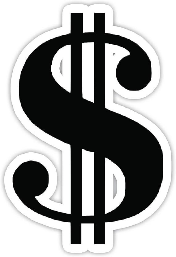 Amazon.com: Money Sign Sticker Symbol - Laptop Stickers - 3" Vinyl ...