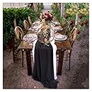 Amazon.com: SoarDream 1 Piece 27x120 inch Chiffon Table Runner Elegant Black Chiffon Table ...