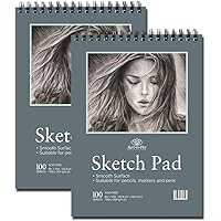 2 Pack Sketch Books, AGPtEK Art Drawing Pad, drawing paper 9 X 12 inch, 100 Sheets in each pack ...