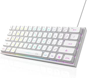 Amazon.com: Mini 60% Gaming Keyboard, Upgrade RGB Backlit 61 Key Ultra ...