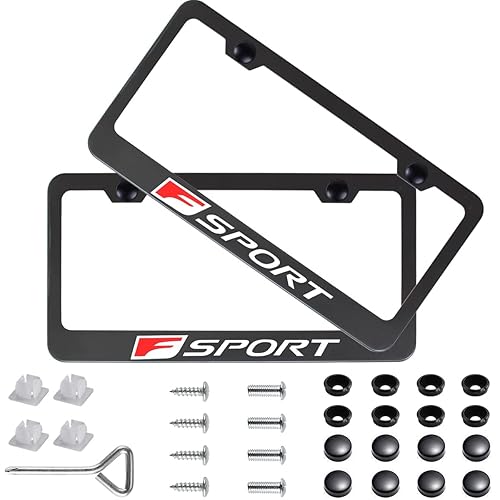 2 Pack F Sport Logo Car License Plate Frame for Lexus,Stainless Steel ...