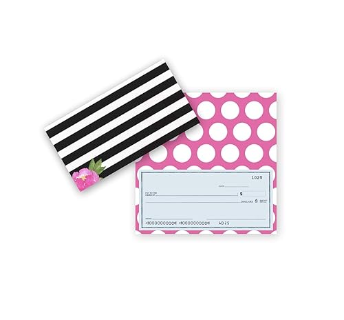 Amazon.com: Checkbook Cover, Top Tear Duplicate Checks, Striped Floral ...