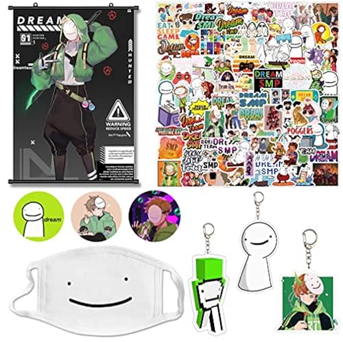 Dream SMP Merch-Dream SMP Stickers,Dream SMP Button Pins,Dream SMP Face ...