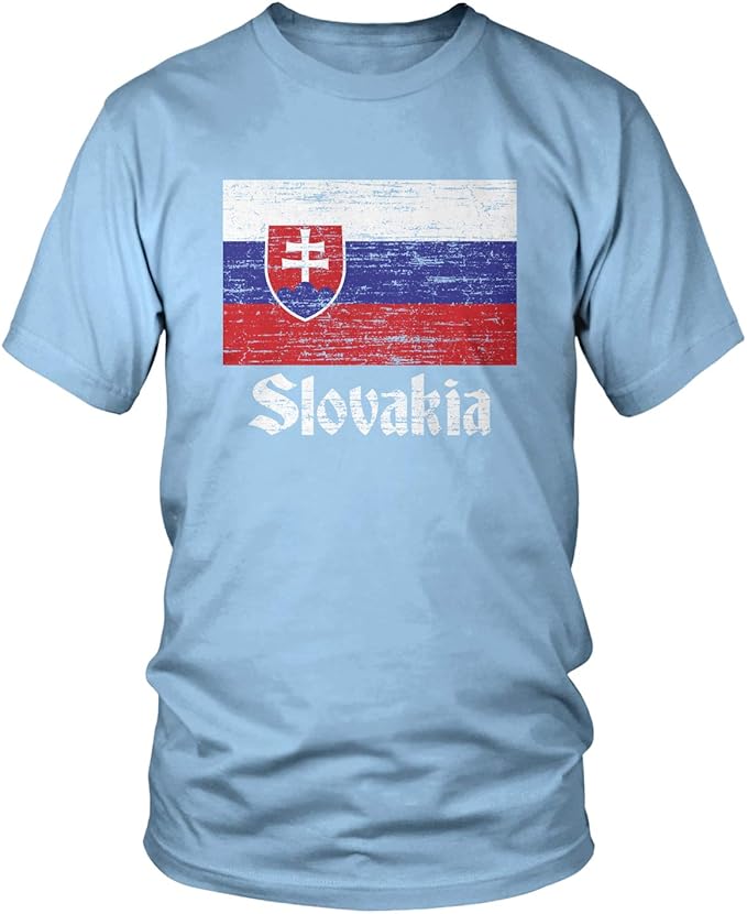 Amdesco Men's Slovakia Flag, Slovak T-Shirt, Light Blue Medium: Amazon ...