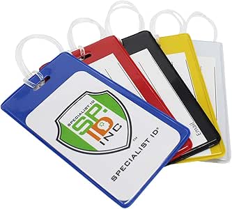 Amazon.com : Bulk 100 Pack - Bright Backpack ID Luggage Tags for ...