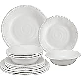 Amazon.com | UPware 12-Piece Melamine Dinnerware Set, Includes Dinner ...