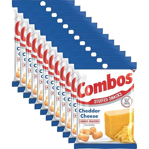 COMBOS Cheddar Cheese Cracker Baked Snacks 6.3-Ounce Bag (Pack of 12 ...