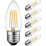 Amazon.com: B11 LED Filament Bulb E26 Candelabra Base 4.5W(60W Equivalent), LVWIT Dimmable 2700K ...