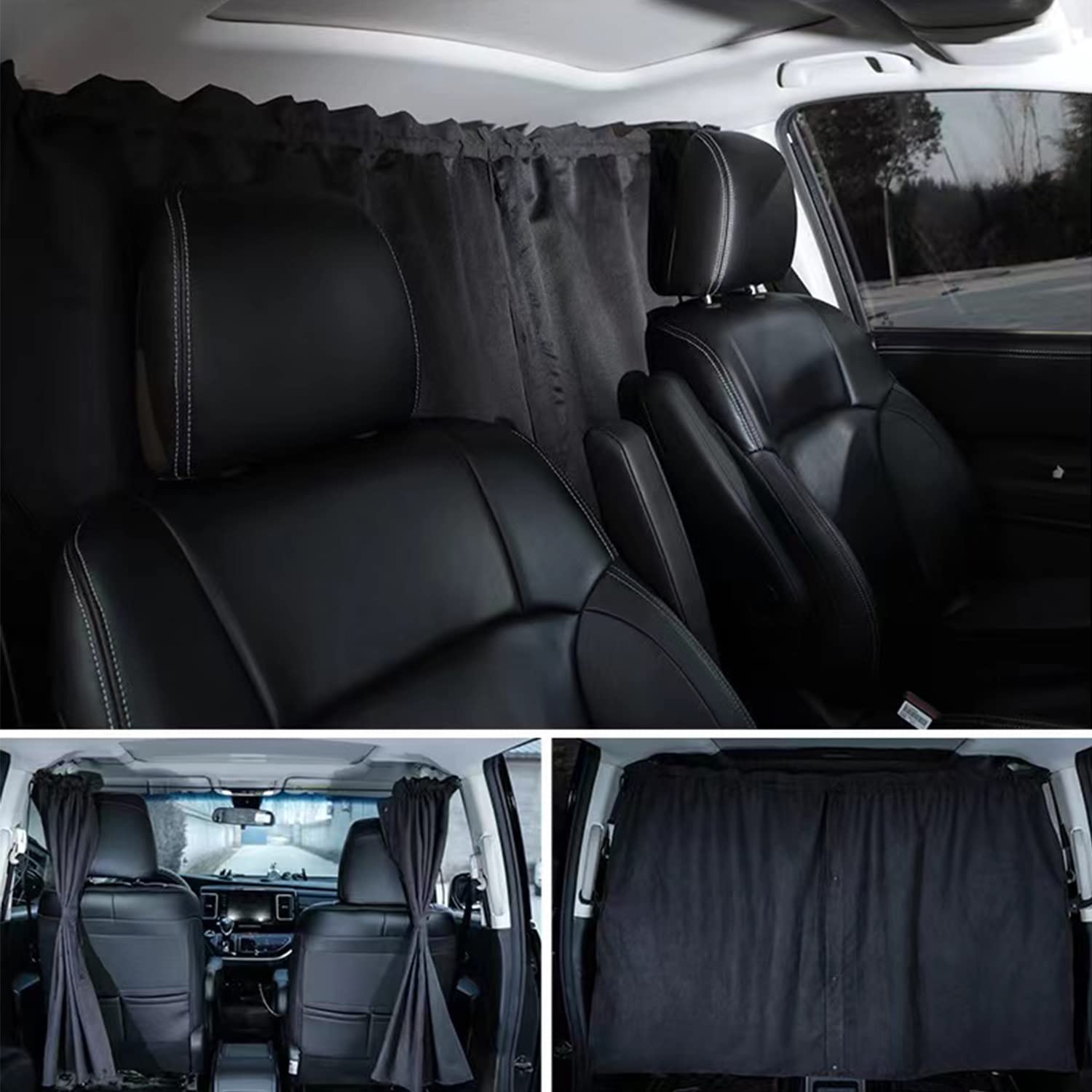 MEEWOO Car Divider Privacy Curtain, Blackout Suede Sun Shade Cover ...