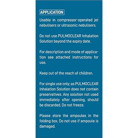 Mua PULMOCLEAR Sterile Isotonic 0.9% Sodium Chloride - NaCl Inhalation ...