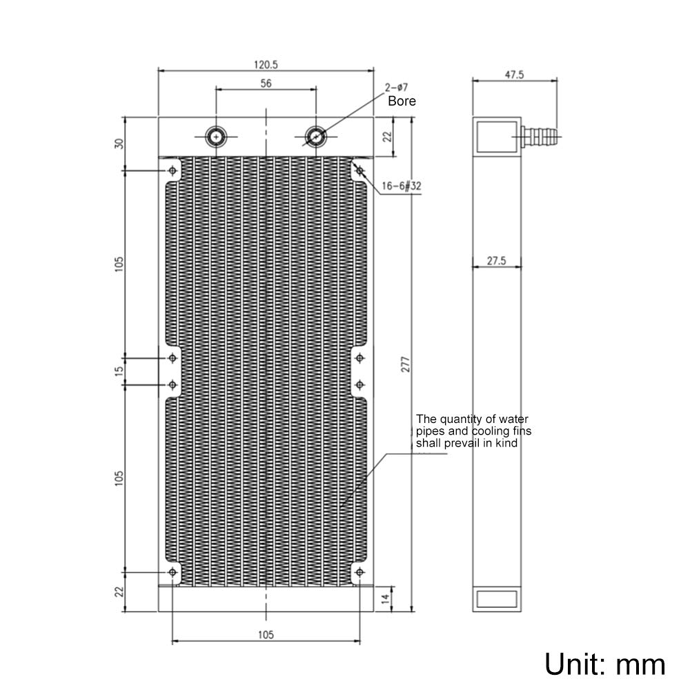 Mua Clyxgs Water Cooling Radiator, 12 Pipe Aluminum Heat Exchanger ...