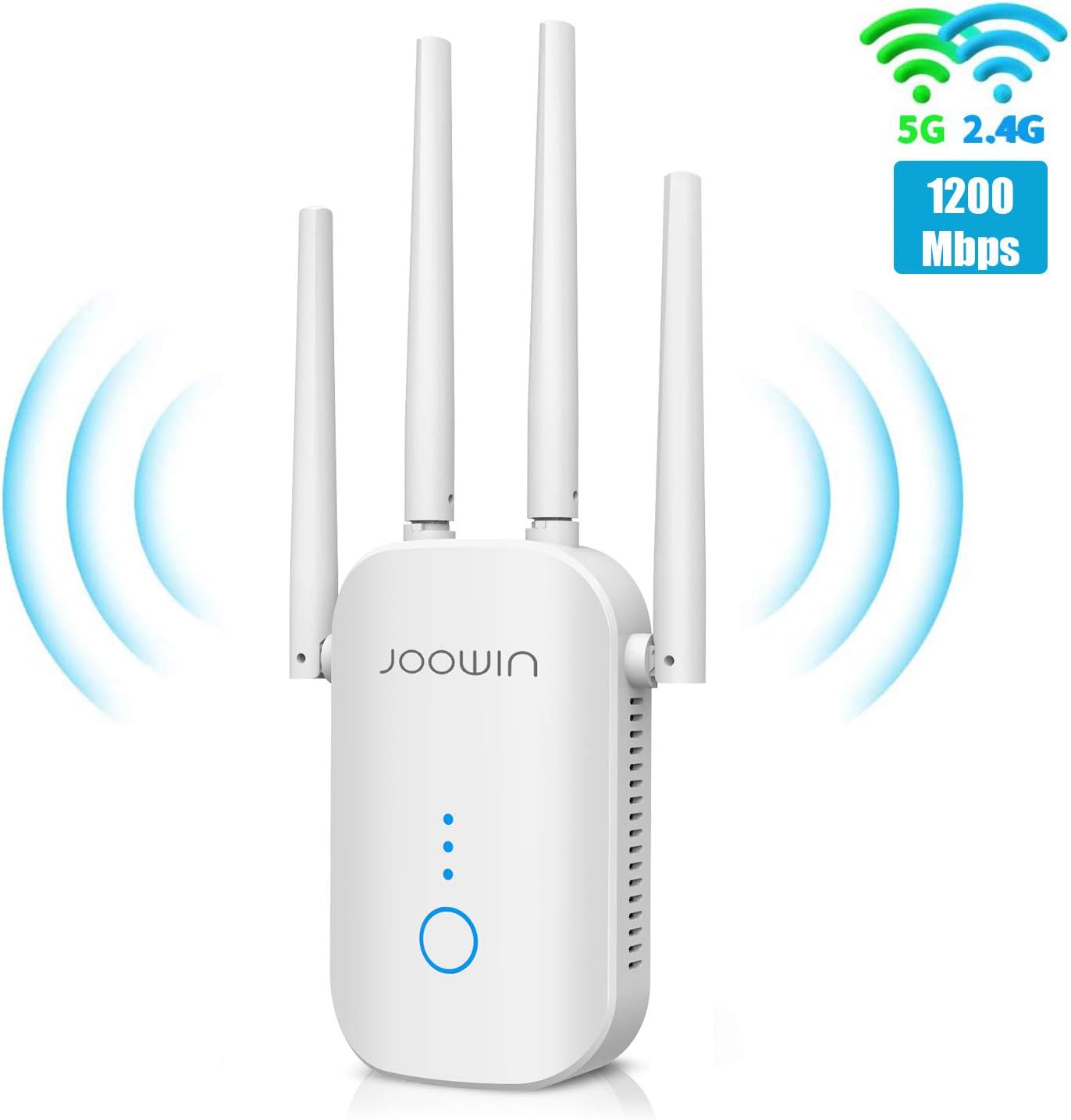 JOOWIN WiFi Booster WiFi Range Extender 1200Mbps Dual Band 2.4GHz ...