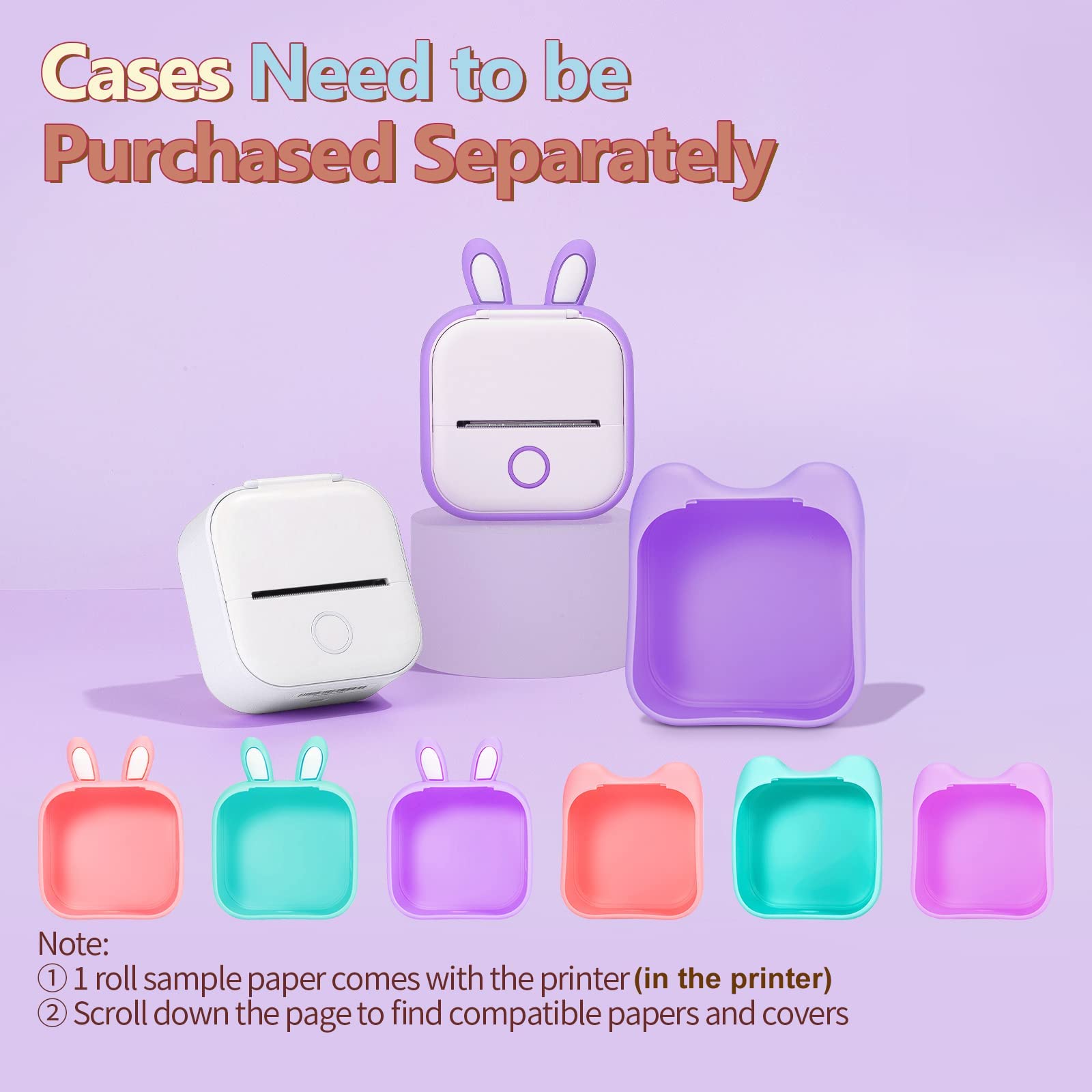 Mini Printer - T02 Bluetooth Inkless Instant Photo Printer, Small ...