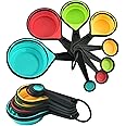 Amazon.com: VUFVOID 8pcs Collapsible Silicone Measuring Cups and Spoons Set Adjustable Measuring ...