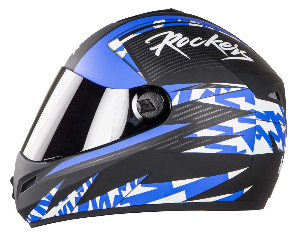 Steelbird Helmet Rox Rockers Matt Black/Blue in Smoke Visor ( Large 600 ...