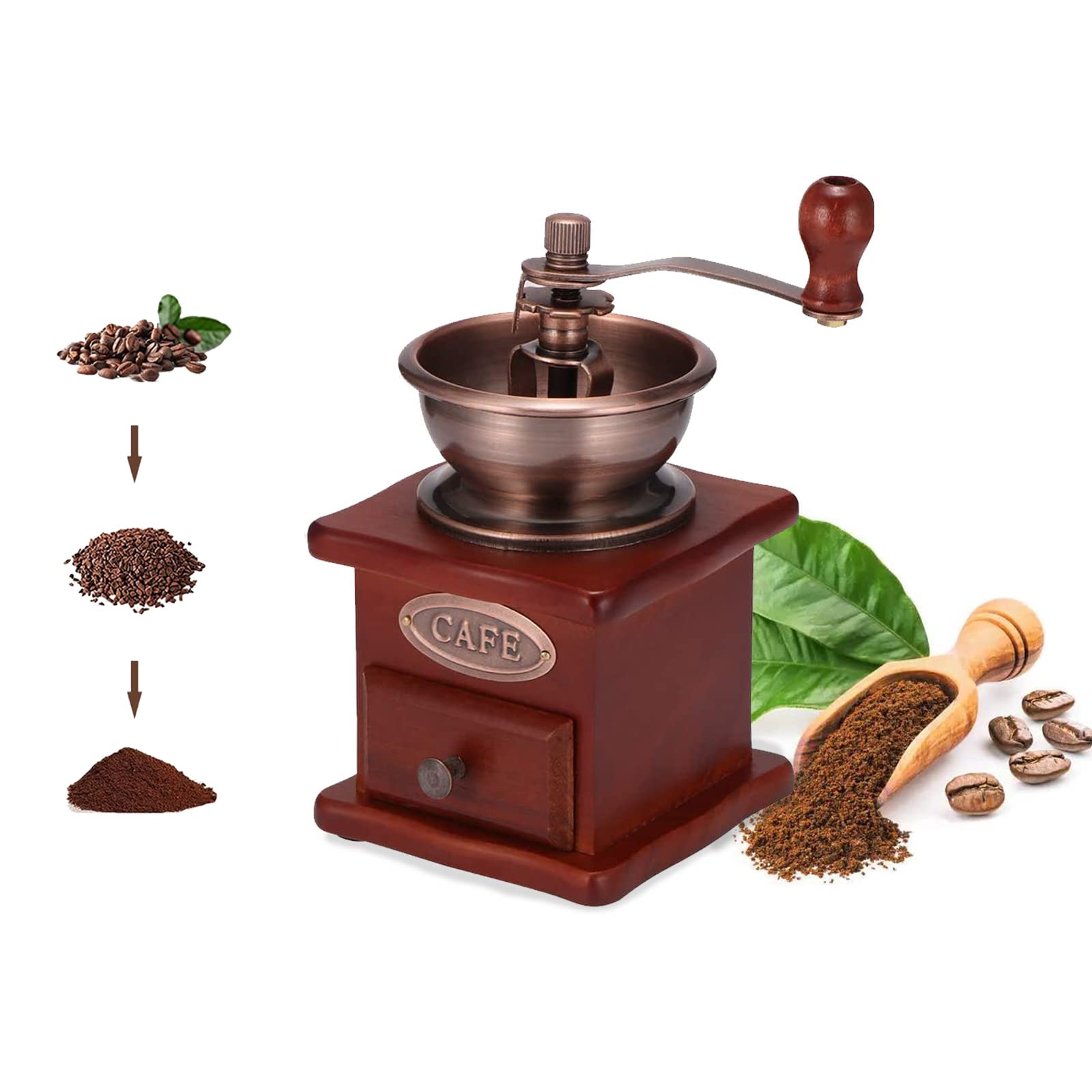 Mua Manual Coffee Grinder, DDSKY Hand Crank Coffee Grinders Vintage ...