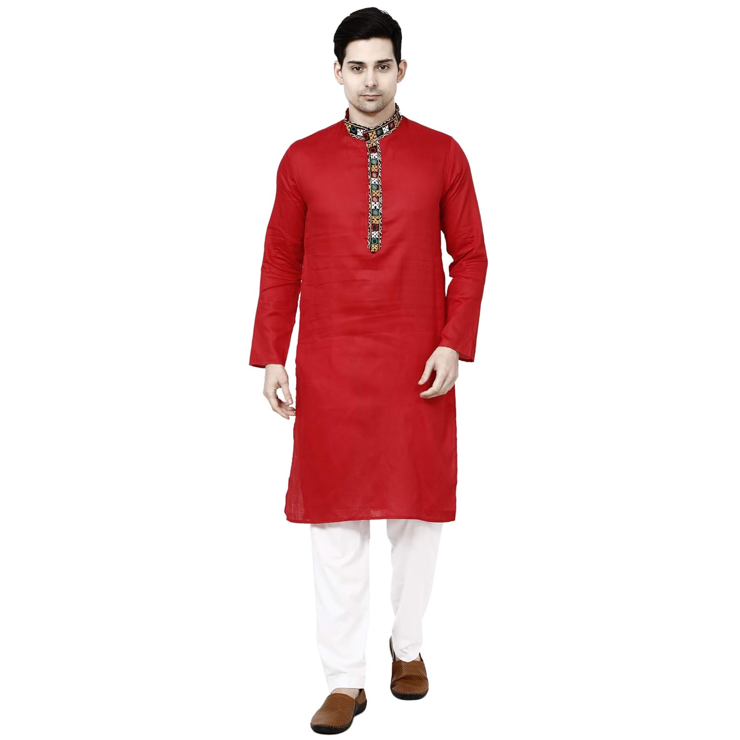 Buy Prijam Men's Pathan Suit Kurta at Amazon.in