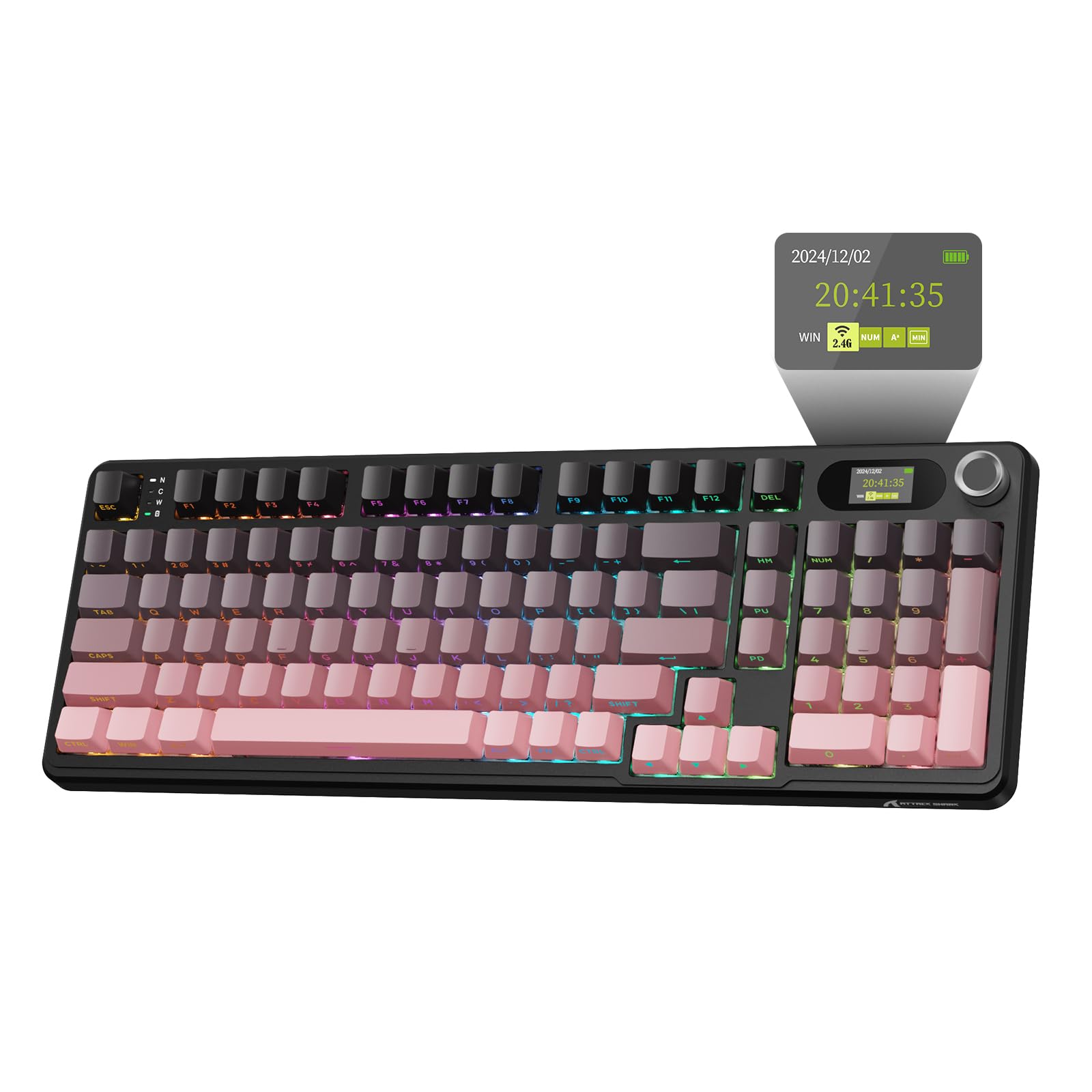 ATTACK SHARK X98 Pro Wireless Mechanical Keyboard,Tri-Mode BT5.0/2.4G ...