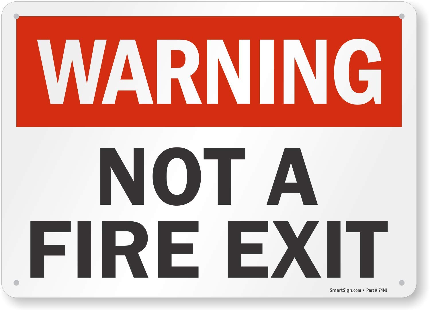 Mua "Warning - Not A Fire Exit" Sign By SmartSign | 10" x 14" Plastic ...