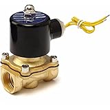 Vktech 2W-200-20 3/4 Inch Brass Electric Solenoid Valve Water Air Fuels ...