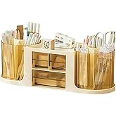 Amazon.com: KLIONGO Rotating Desk Organizer with 2 Pen Holder, Desk ...