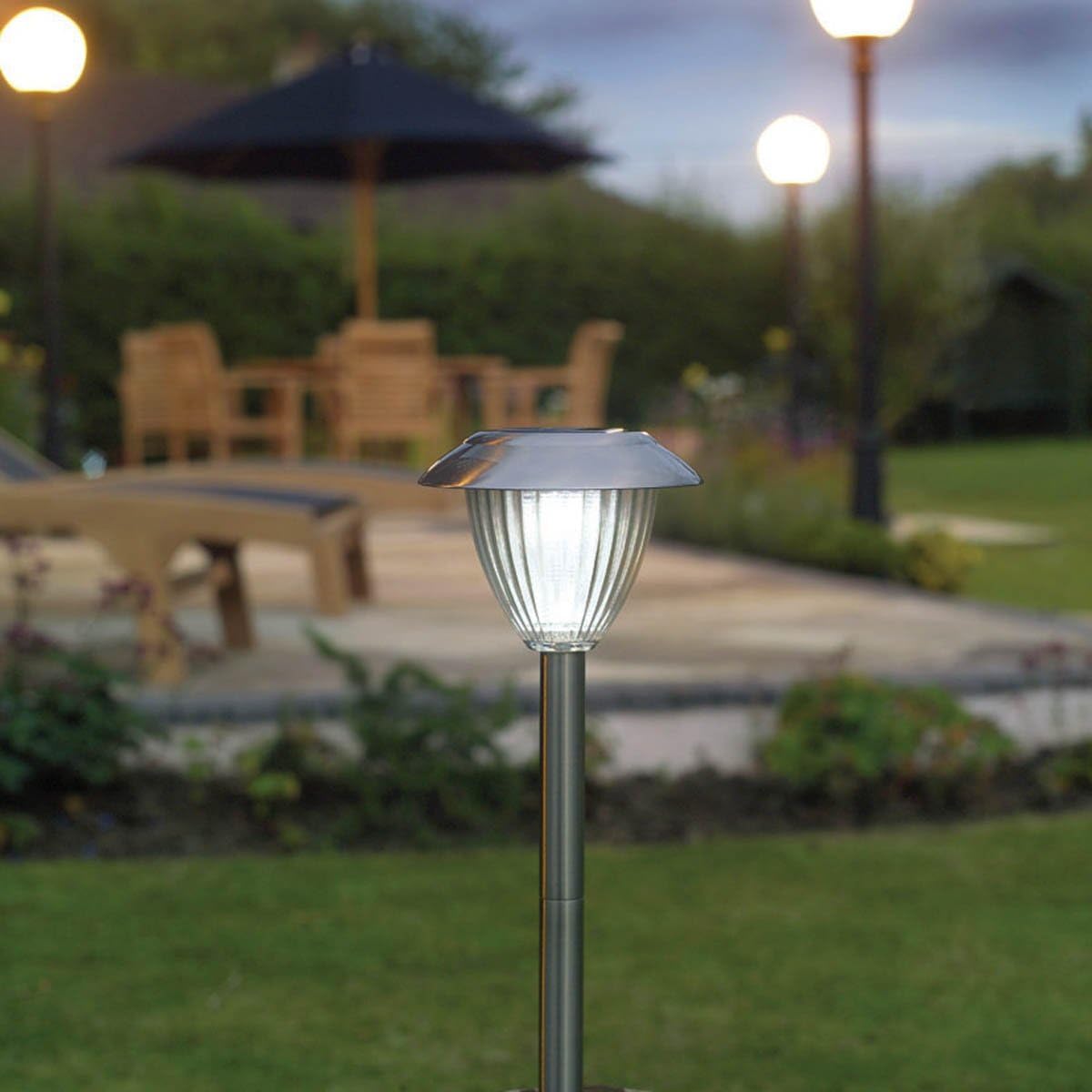 Cole & Bright Ultra Bright Stainless Steel Solar Lights (Pack of 2 ...