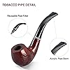 Joyoldelf Rosewood Tobacco Pipe Set, Curved Wooden Smoking Pipe with ...