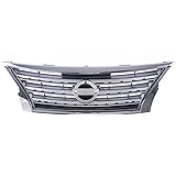 Amazon.com: Titanium Plus Autoparts Front Silver Black Grille Grill ...
