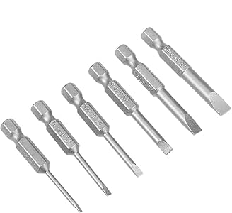 uxcell 6pcs 1/4 Inch Hex Shank SL2-SL6 Slotted Head Screw Driver Bit ...